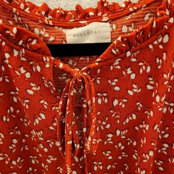 MELLODAY | Tops | Melloday Floral Ruffle Blouse Xl | Poshmark